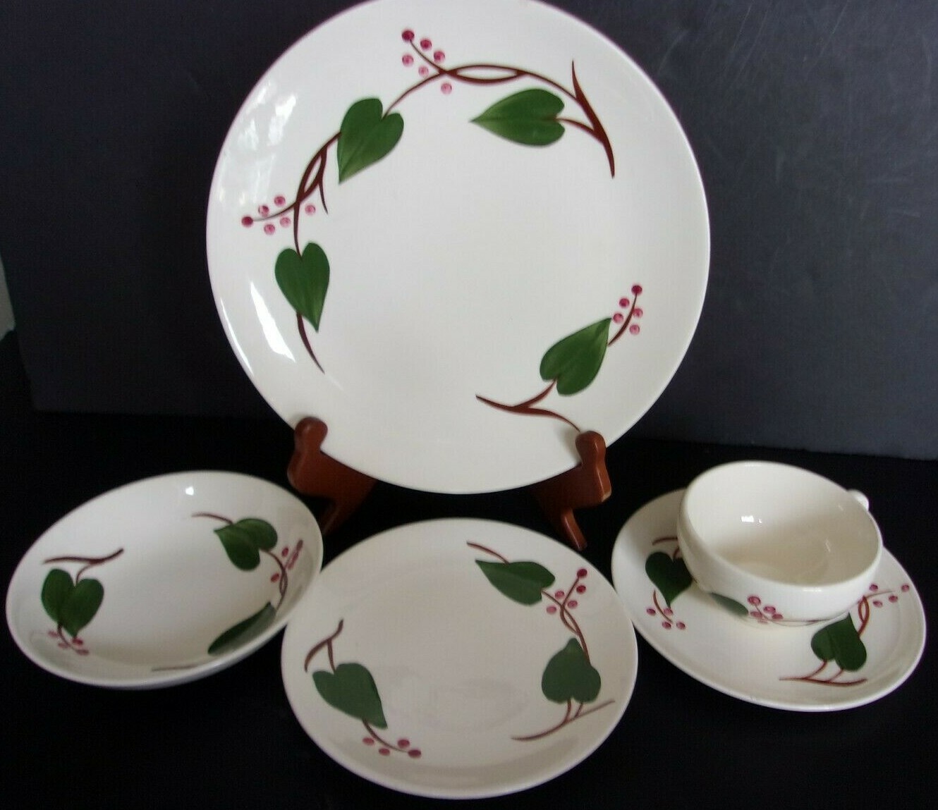 Blue Ridge Pottery "Stanhome Ivy" Pattern - 5pc. Place Setting | eBay