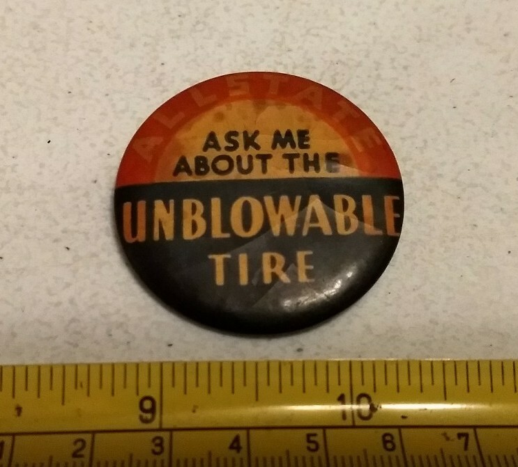 Vintage Allstate Unblowable Tire Advertising Pin | eBay