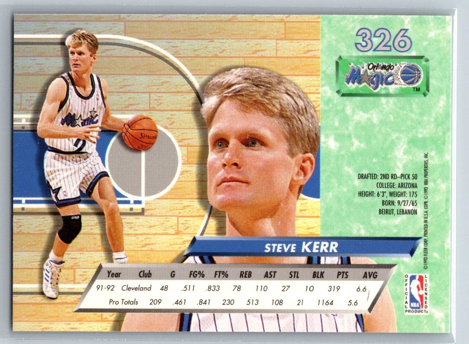 1992-93 Fleer Ultra Steve Kerr Orlando Magic #326 | eBay