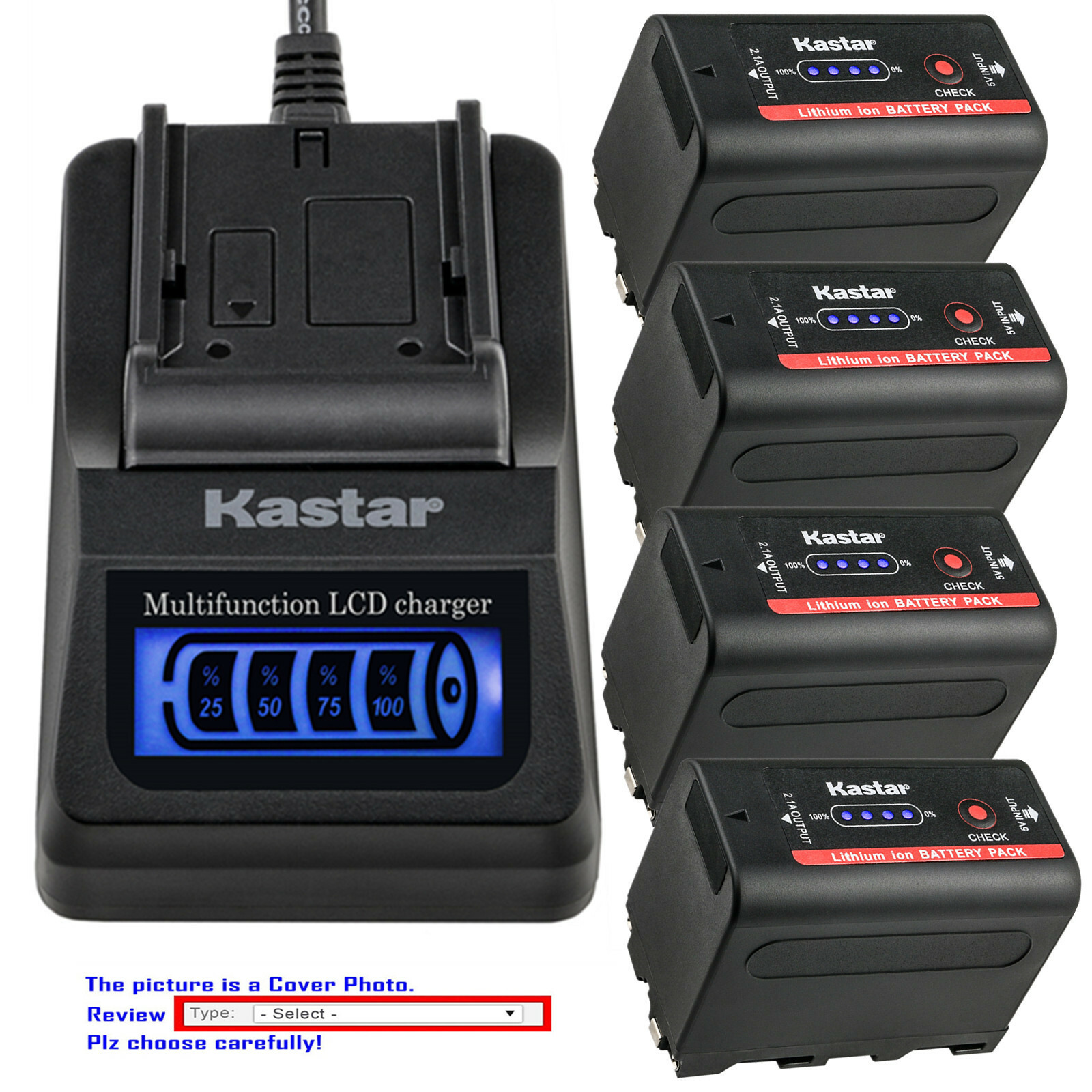 Kastar F780 Battery Quick Charger for Sony NP-F770 NP-F750 DCR-TRV520 ...