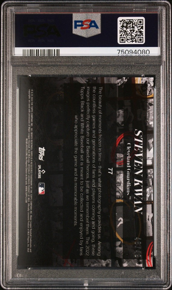 STEVEN KWAN RC SSP PSA 9 2022 Topps Black & White Color Variation /49 ...