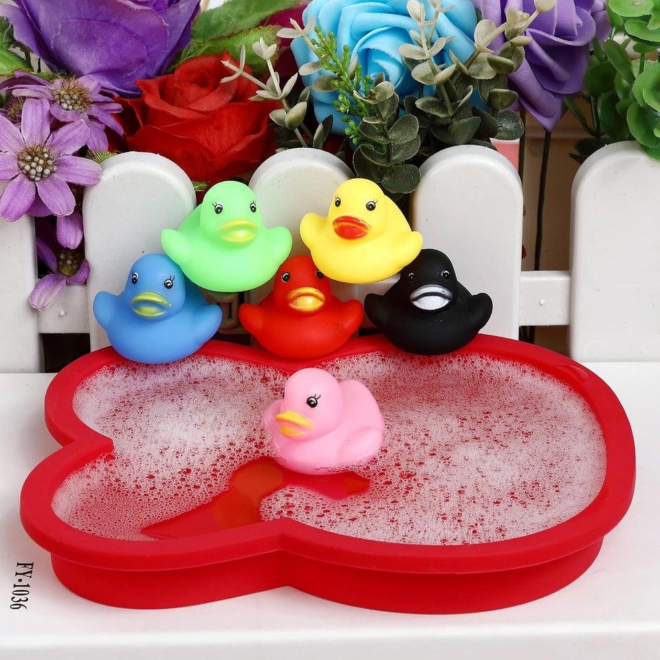 GADIEDIE50 Pack Multicolor Mini Rubber Ducky Float Ducks Baby Bath Toy ...