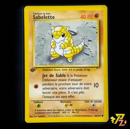 CARTE POKÉMON SABELETTE 62/102 ED1 WIZARD SET DE BASE FR TBE | eBay