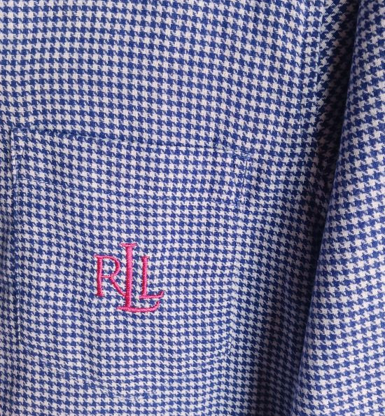 Ralph Lauren Monogram RLL Blue White Sleep Shirt Nightshirt Nightgown S ...