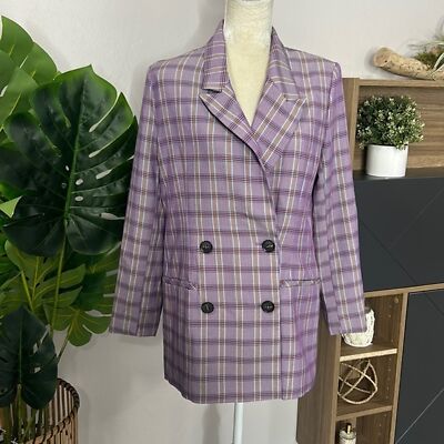 nwot // asos plaid check blazer jacket | eBay
