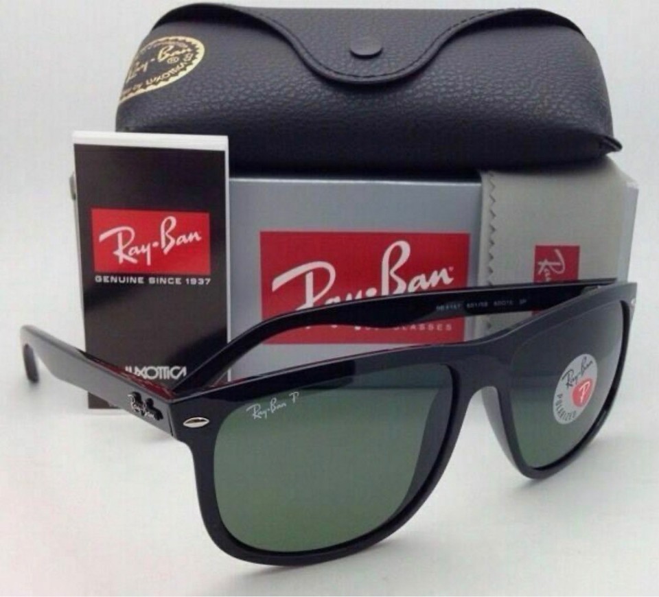 Ray-Ban Boyfriend Black Polarized Green RB4147 601/58 60-15 Square ...