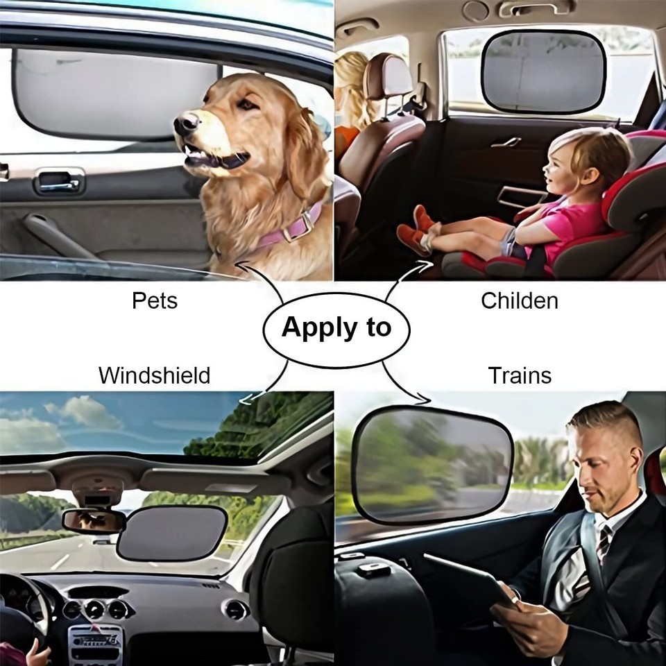 5PCS Car Side Rear Front Window Screen Sun Shade Mesh Cover Windshield ...