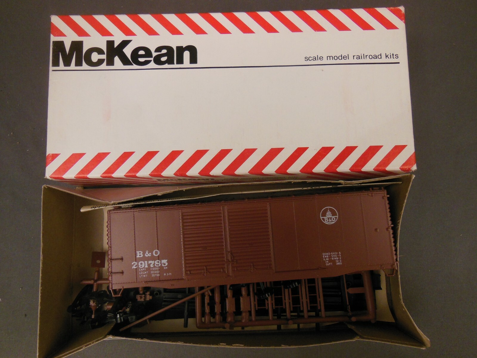 HO SCALE McKEAN MODELS BALTIMORE & OHIO 291785 40' PS-1 BOX CAR KIT | eBay