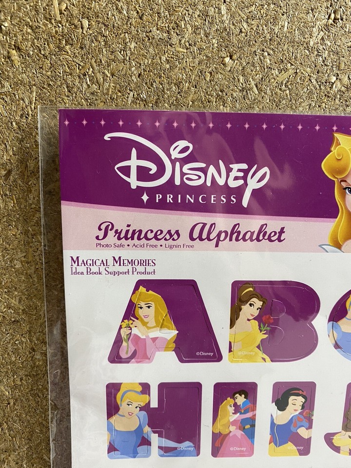 Disney Princess Alphabet Letters Sticker Sheets Magical Memories Abcs ...