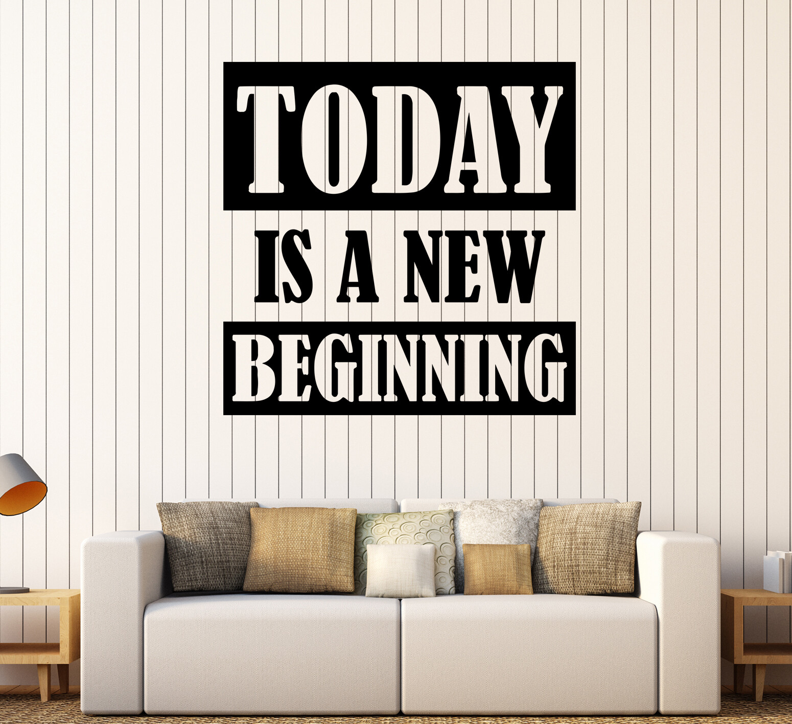 Wall Decal Today Is A New Beginning Motivational Quote Vinyl Sticker ...