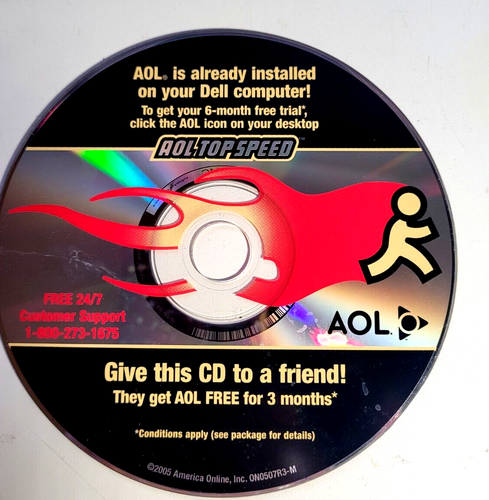 AOL 2005 Think Fast Top Speed Disc CD-ROM Disk Brand New CD DELL-Made ...