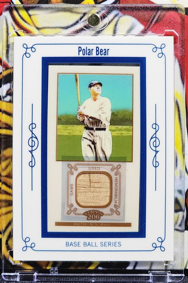 BABE RUTH 2009 Topps 206 Polar Bear GAME USED BAT #FR-25 NEW YORK ...