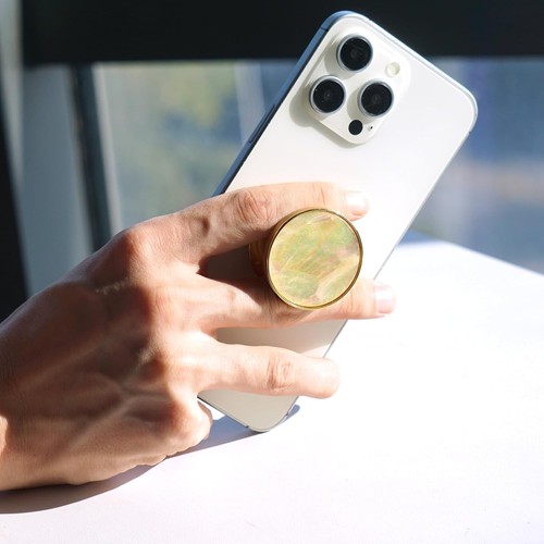 Cute Natural Abalone Shell Round Design Foldable Phone Handle, White | eBay