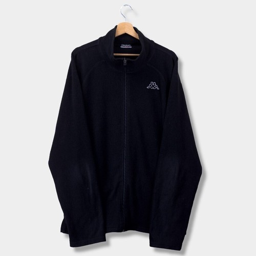 Vintage Kappa Fleece Jacket Black Logo Mens XXL 90's | eBay UK