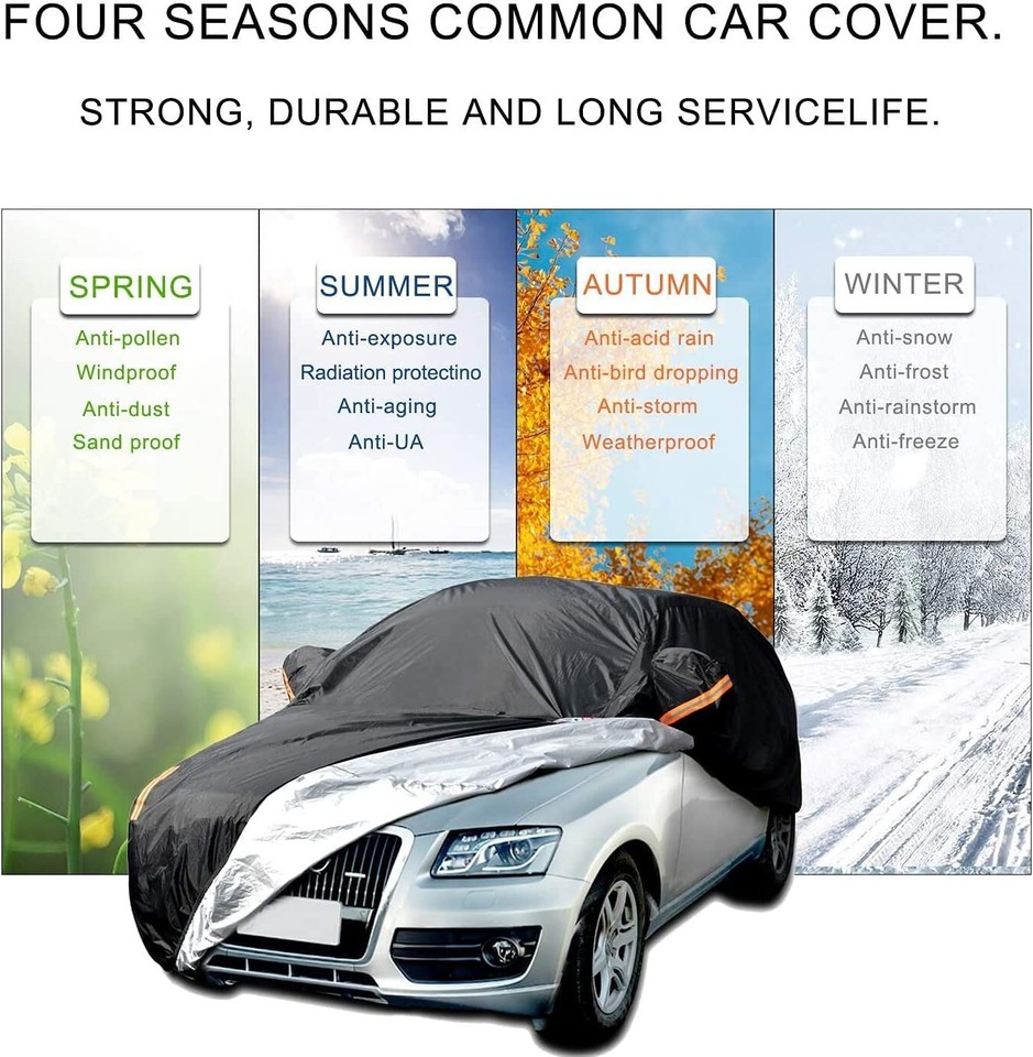 Universal Up to 173 inch Car Full Cover Waterproof UV Protection Fits ...