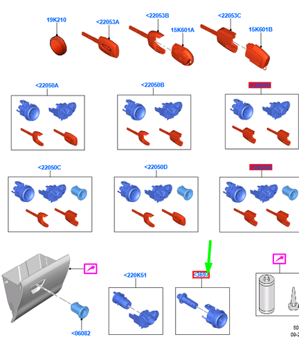 FORD TOURNEO COURIER Steering And Ign Lock Repair Kit RHD 1836211 NEW ...