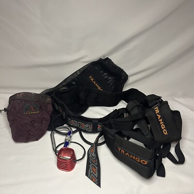 BUNDLE - Trango Peak Climbing Harness Men Size LARGE Chalk Bag Pyramid ...