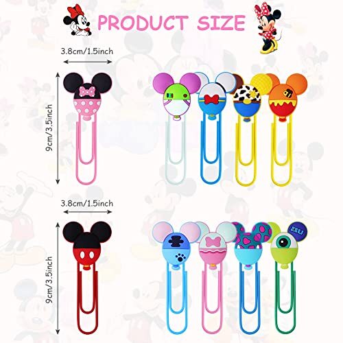 10PCS Cute Mouse Paper Clips Book File Page Marker Clips for Teacher ...