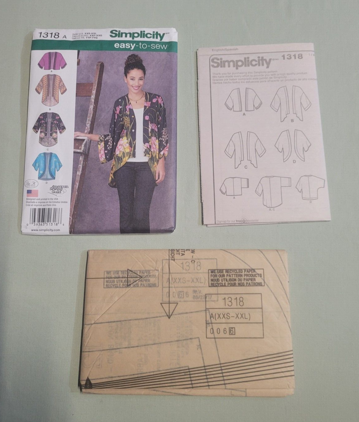 Simplicity Sewing Pattern 1318 Aka 0638 Fall Fashion Kimono Jackets ...