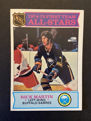 1975-76 Topps Rick Martin Buffalo Sabres All Star Hockey Card #289 EX+ ...