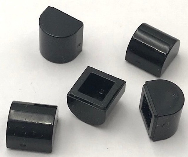 Lego 5 New Black Slope Sloped Curved 1 x 1 x 2/3 Double Parts | eBay