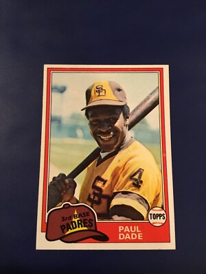 1981 Topps # 496 Paul Dade San Diego Padres | eBay
