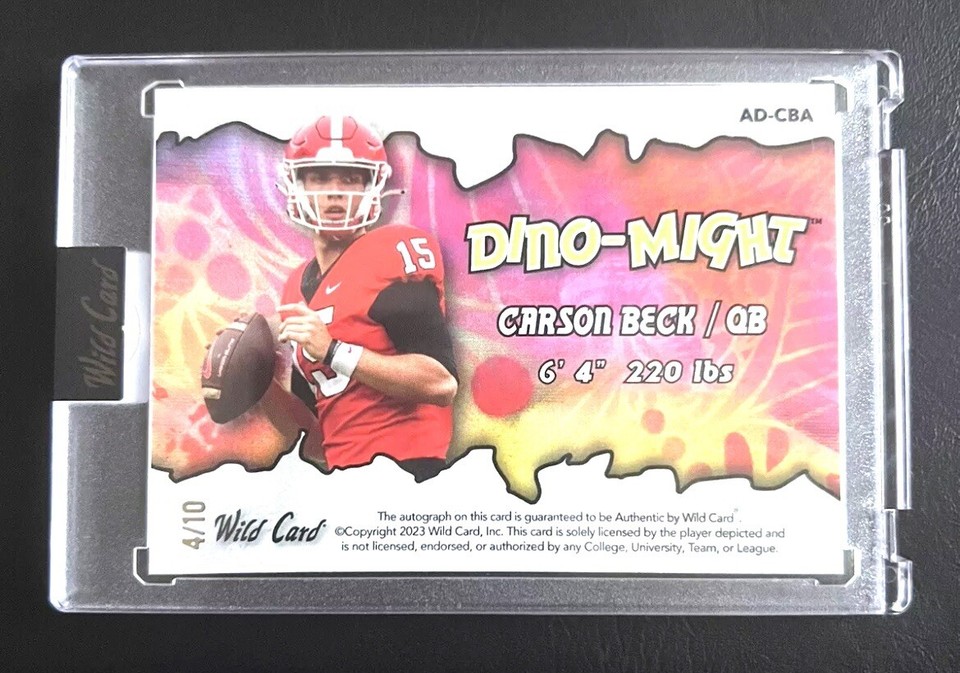 2023 Wild Card Dino-Might PRC Carson Beck Auto 4/10 | eBay