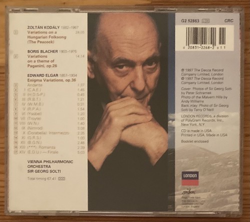 Enigma Variations Elgar Sir George Solti Vienna Philharmonic CD 1997 ...