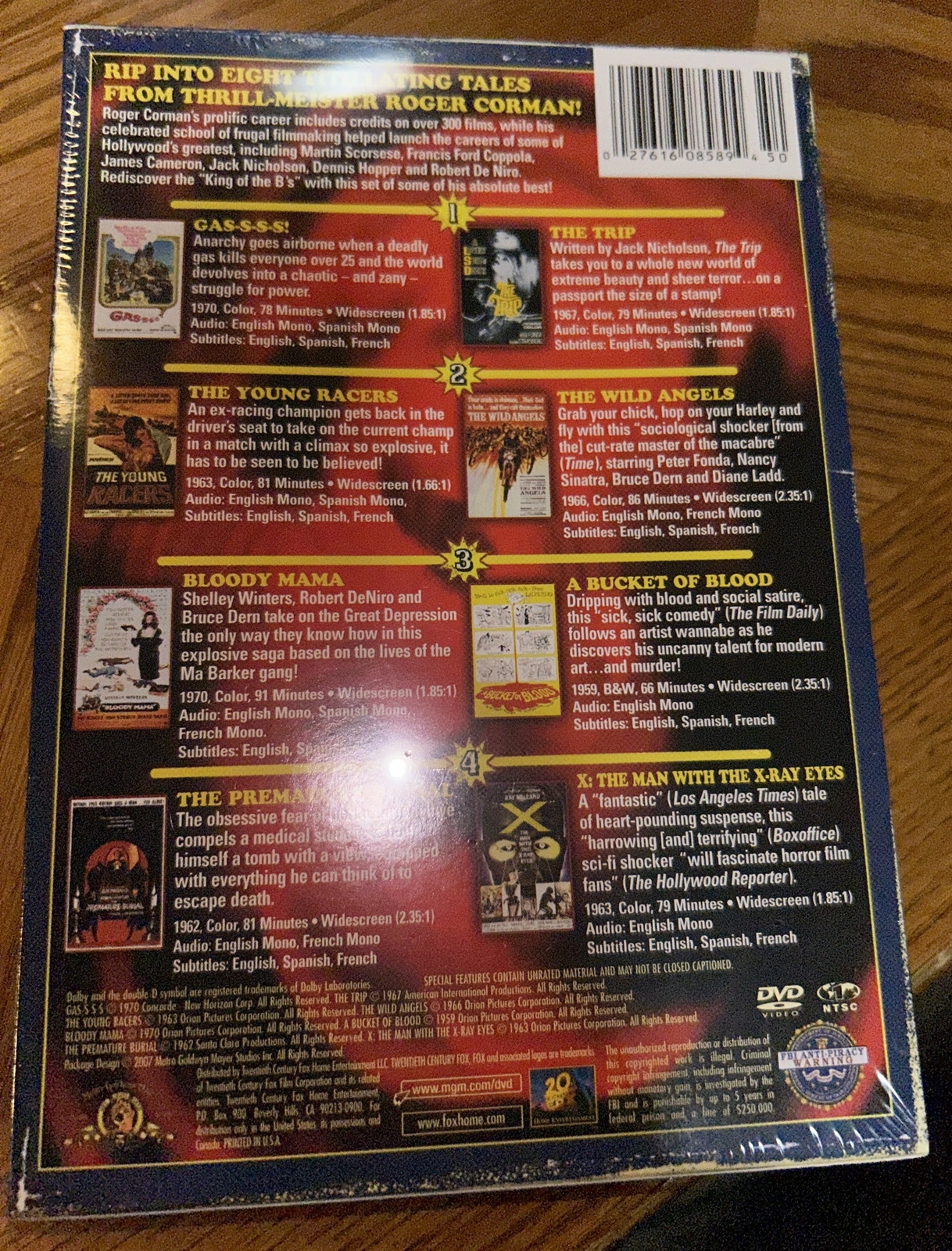 Roger Corman Collection (DVD, 2007, 4-Disc Set, Dual Side) for sale ...