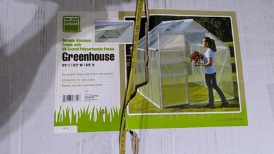 ONE STOP GARDENS 6x8 ft Aluminum Polycarbonate Greenhouse Clear Silver ...
