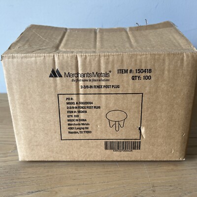 (100 Pack) Merchant Metals 2-3/8” Galvanized Metal Post Insert For ...
