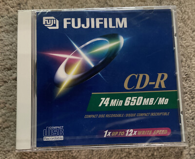 CD-R FUJIFILM 650MB/74min Storage 12x Speed in Jewel Case New Sealed ...