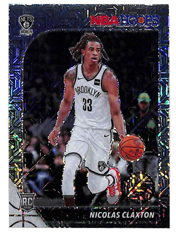 2019-20 Hoops Premium Stock 241 Nicolas Claxton Mojo rookie card Nets ...