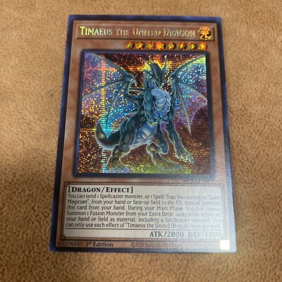 🔥 YUGIOH Timaeus The United Dragon MP23-EN003 PRISMATIC SECRET RARE NM ...