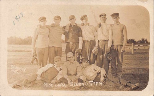 WI - 1912 REAL PHOTO Baseball Team at Rice Lake, Wisconsin - Barron ...