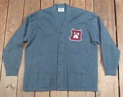 Vintage 1950s Campus Wool Varsity Cardigan Sweater 'D' Baseball Patch ...