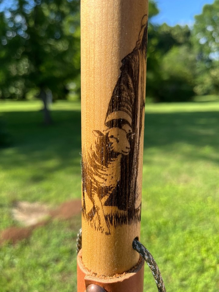 Psalm 23 Shepherd Natural Earth Tones Poplar Wood Walking Stick Hiking ...
