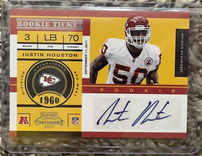 2011 Contenders Football Justin Houston Rookie Auto Chiefs | eBay