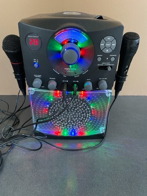 The Singing Machine SML385 Karaoke System Black Tested w/ 2 microphones ...