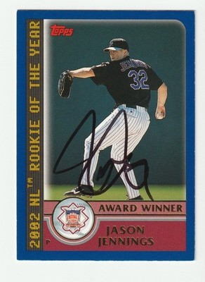 Jason Jennings Signed 2003 Topps ROY Card Auto Colorado Rockies ...