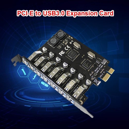 USB PCI-E Expansion Card High Speed 7 Ports USB 3.0 PCI Express HUB ...