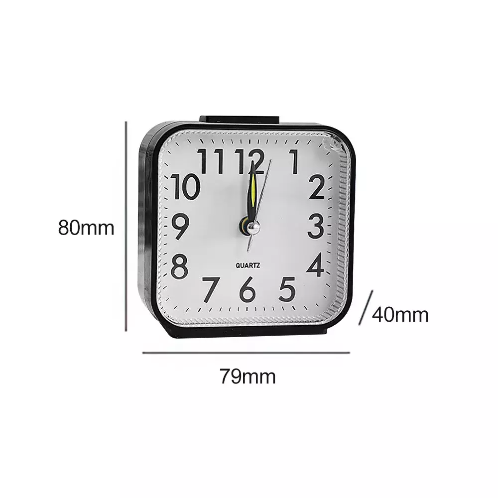Quartz Alarm Clock With Night Light No Tick Snooze Silent Small Bedside ...