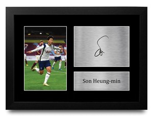 Son Heung-Min Signed A4 Framed Printed Autograph Tottenham Spurs Print ...