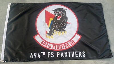 USAF 494th Fighter Squadron "Panther" 3x5 ft Single-Sided Flag Banner ...