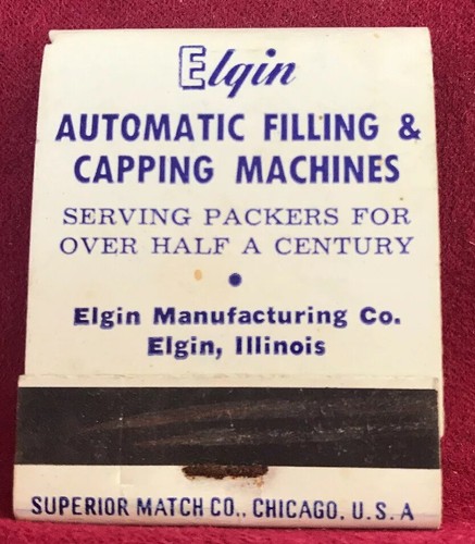 Matchbook Elgin Automatic Filling & Capping Machines Elgin Mfg. Elgin ...