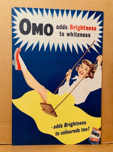 NEW OMO Powder tin metal sign | eBay