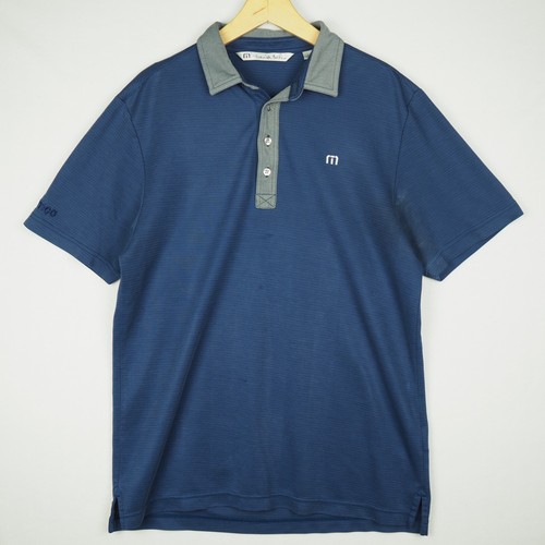 Travis Mathew Cotton Blend Golf Polo Shirt Mens M Blue Gray Corporate ...