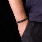 Black Nature Stone Lava Stone Bead Cross Charm Bracelets Bangles For ...