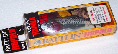 VINTAGE RAPALA RATTLIN' RAP LURE, RNR-8, SILVER BLACK S, MADE IN ...