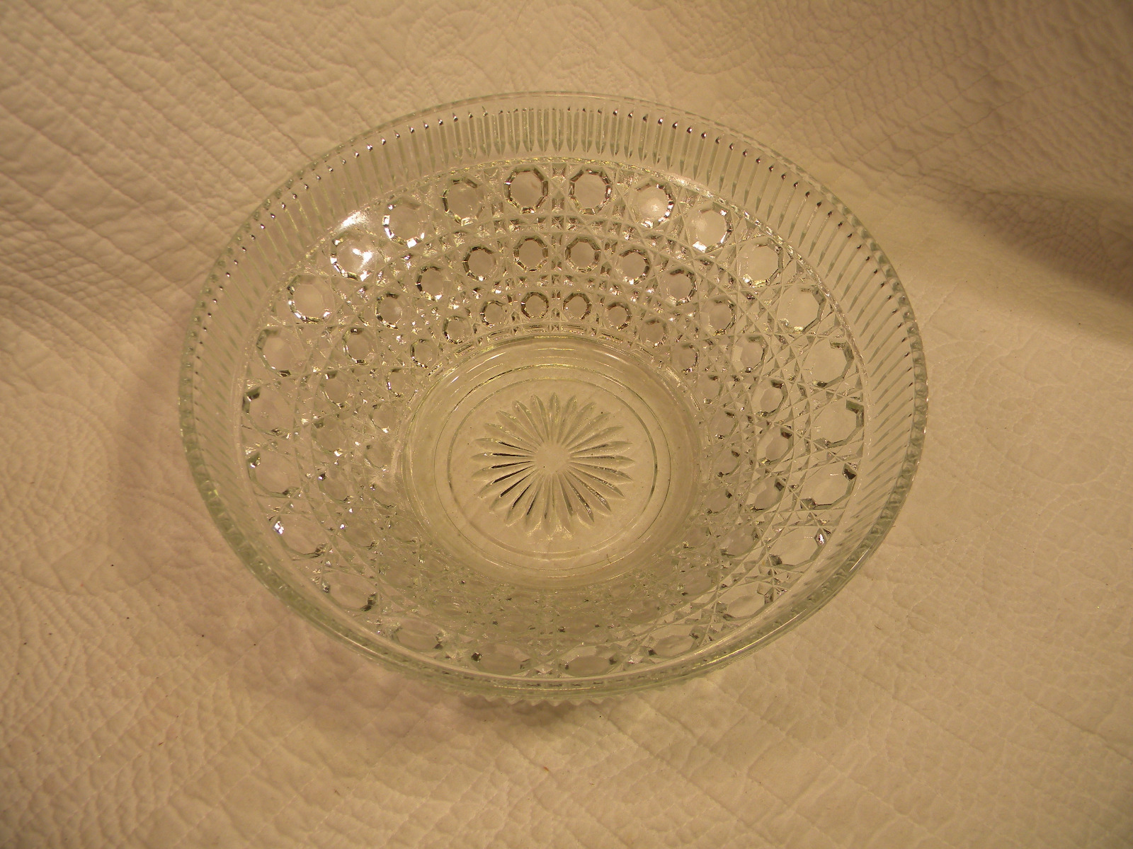 Vintage Indiana Windsor Clear Glass Bowl With Octagon Pattern 10.5 ...